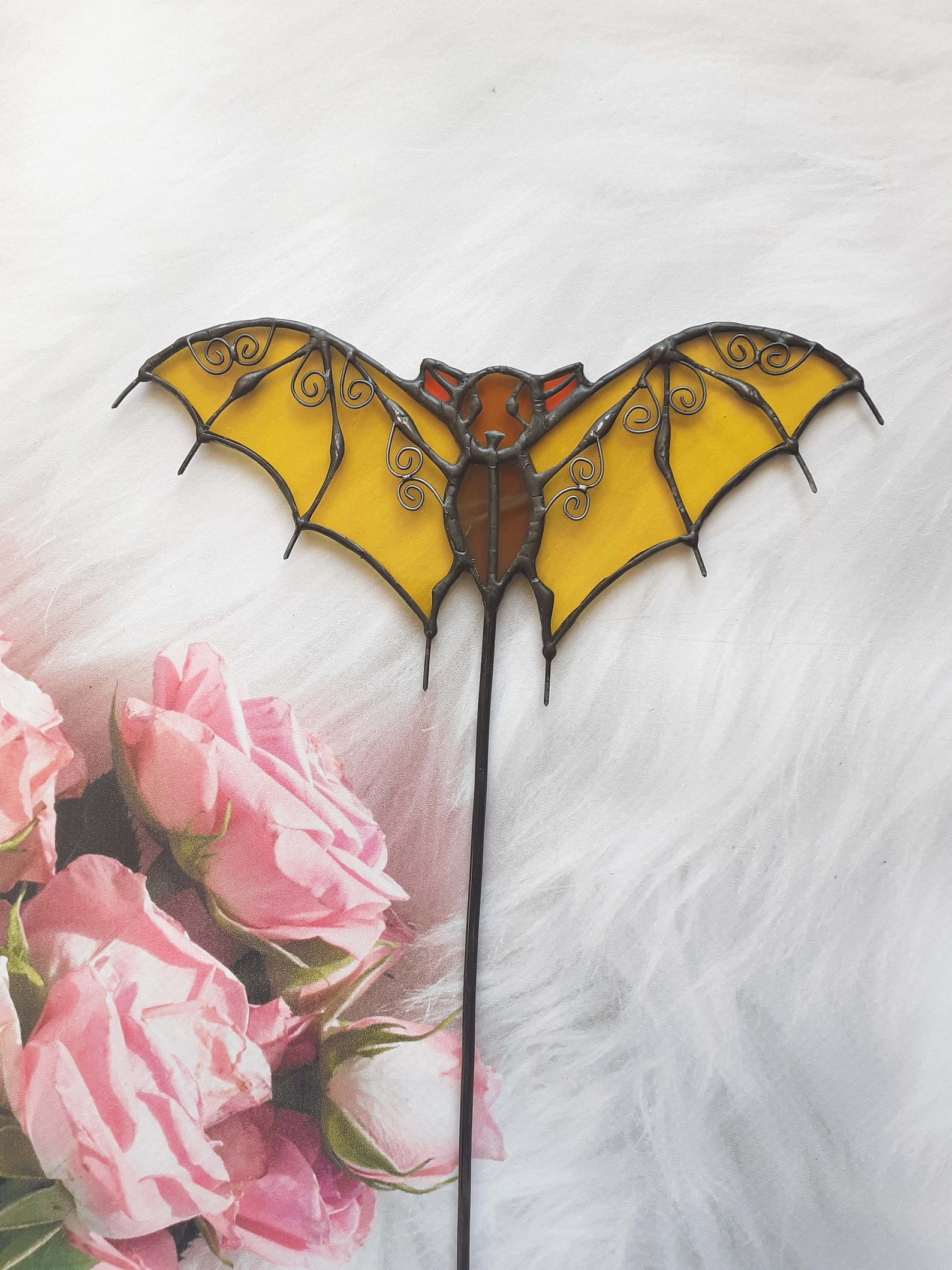 Stained Glass Bat, Stained Glass Yard Stake, Stakes Plant, Flock of ...