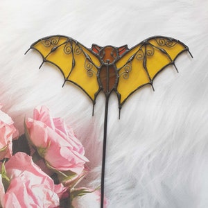 Stained Glass Bat, Stained Glass Yard Stake, Stakes Plant, Flock of ...