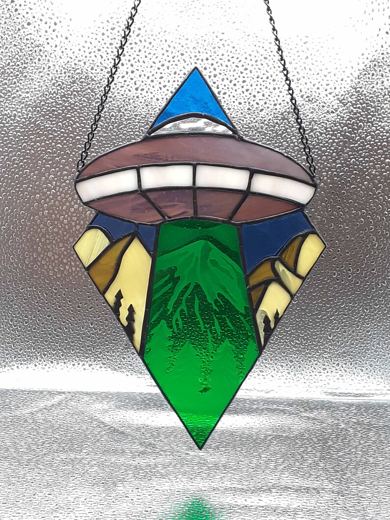 UFO Suncatcher Ufo Stained Glass Stained Glass Window - Etsy