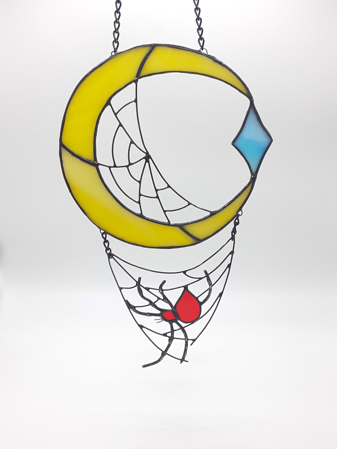 Gothic Stained Glass Spider Suncatcher Jumping Spider Web - Etsy