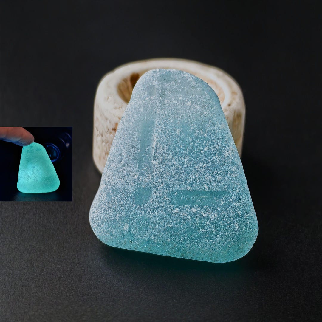 Rare UV Turquoise Sea Glass Patterned Sea Glass Large Beach Glass - Etsy
