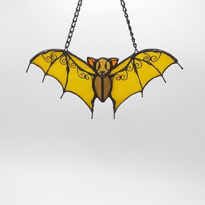 Stained Glass Bat, Stained Glass Window Hanging Bats, Flock of Bats ...