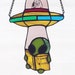 UFO Stained Glass, Stained Glass Window Hangings, Ufo Suncatcher, Alien ...