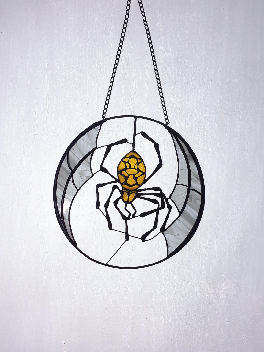 Gothic Stained Glass Spider Suncatcher Goth Decor Spider Web - Etsy