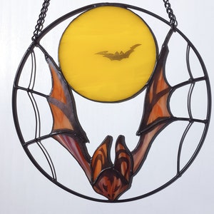 Stained Glass Bat, Stained Glass Window Hanging Bats, Flock of Bats Bat ...