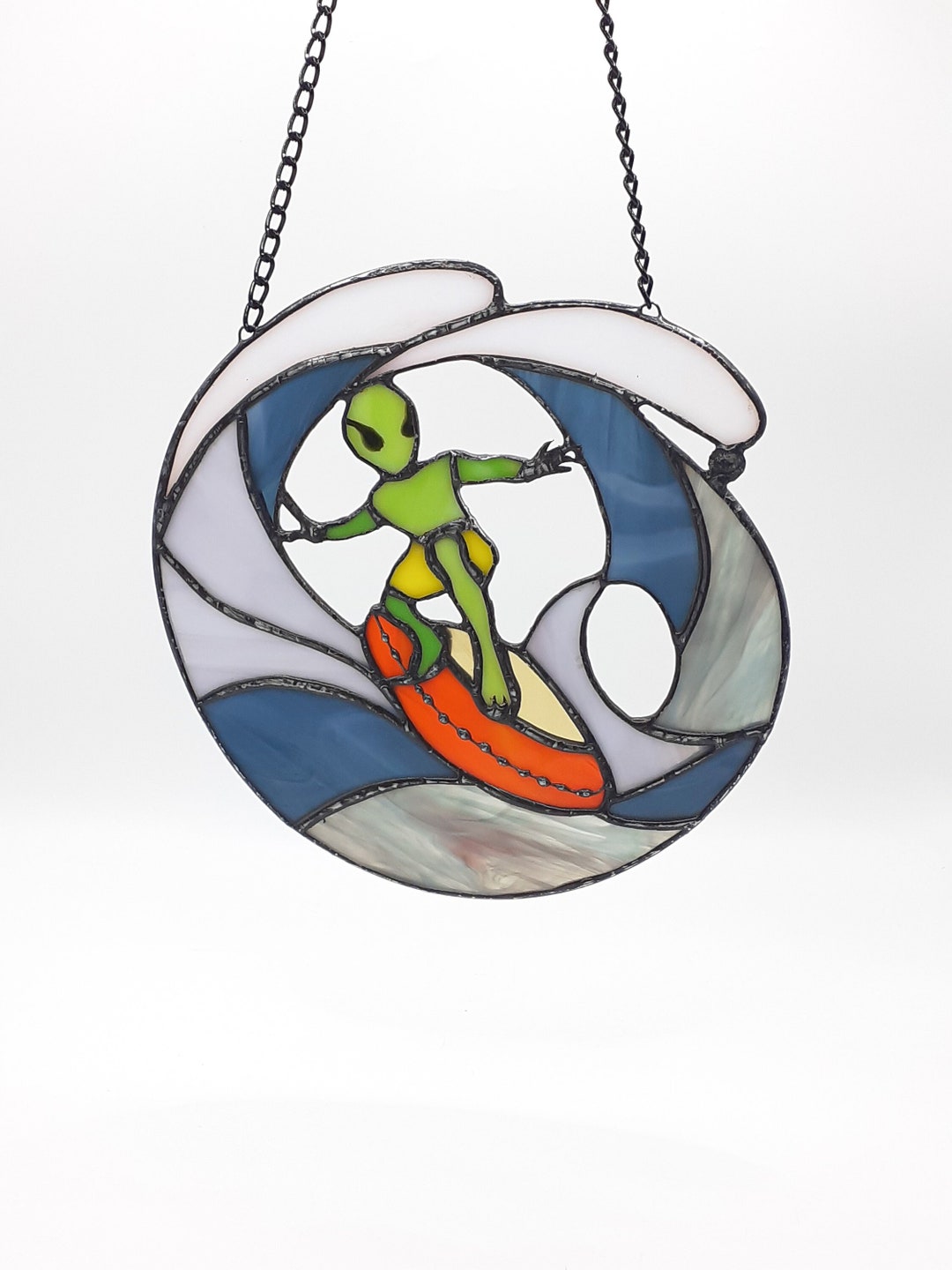 UFO Suncatcher Ufo Stained Glass Stained Glass Window - Etsy