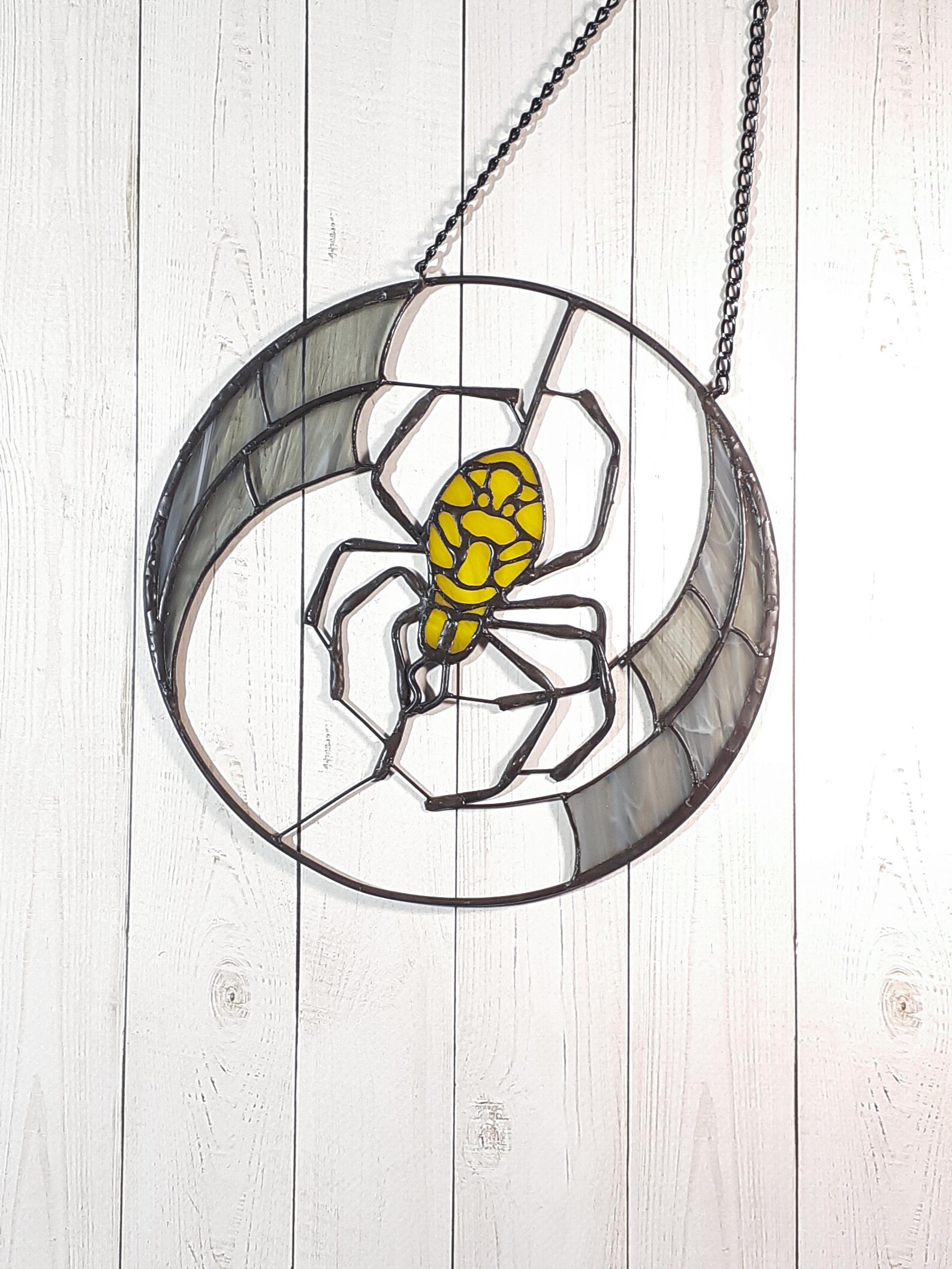 Gothic Stained Glass Spider Suncatcher Goth Decor Spider Web - Etsy