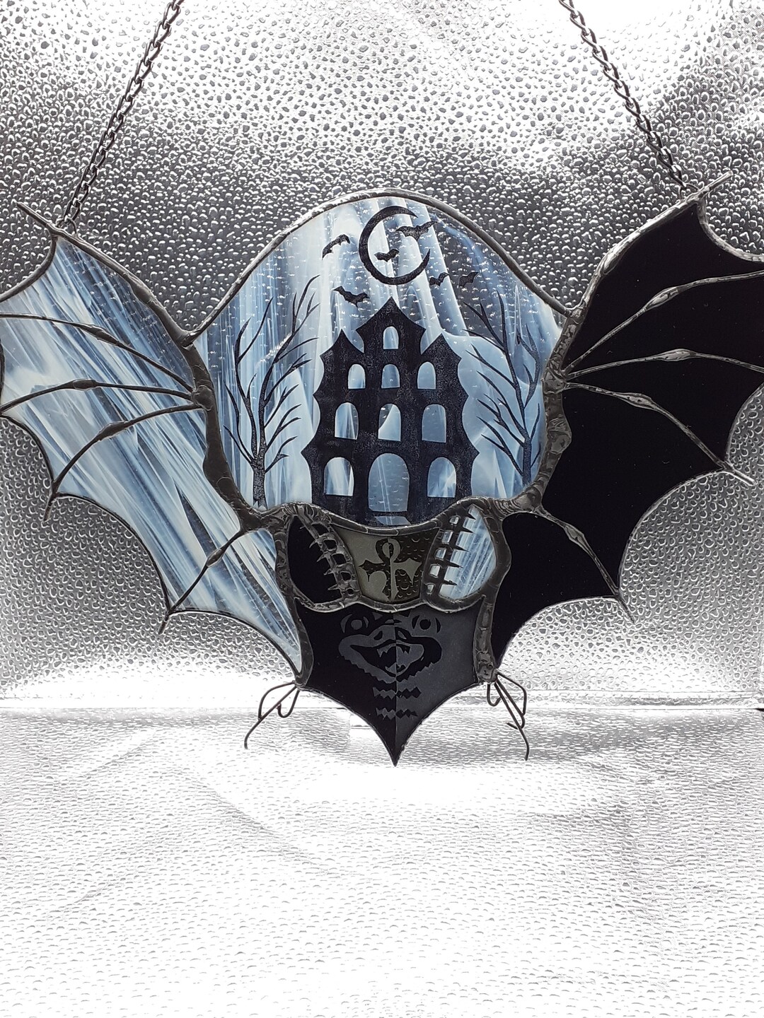 Stained Glass Bat, Stained Glass Window Hanging Bats, Flock of Bats ...