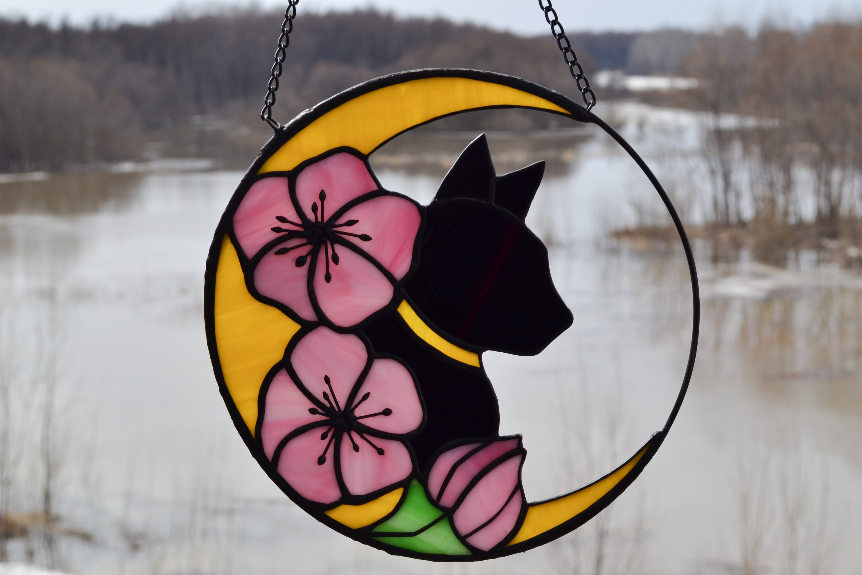 Suncatcher Stained Glass Cat Lucky Cat Suncatcher Stained - Etsy