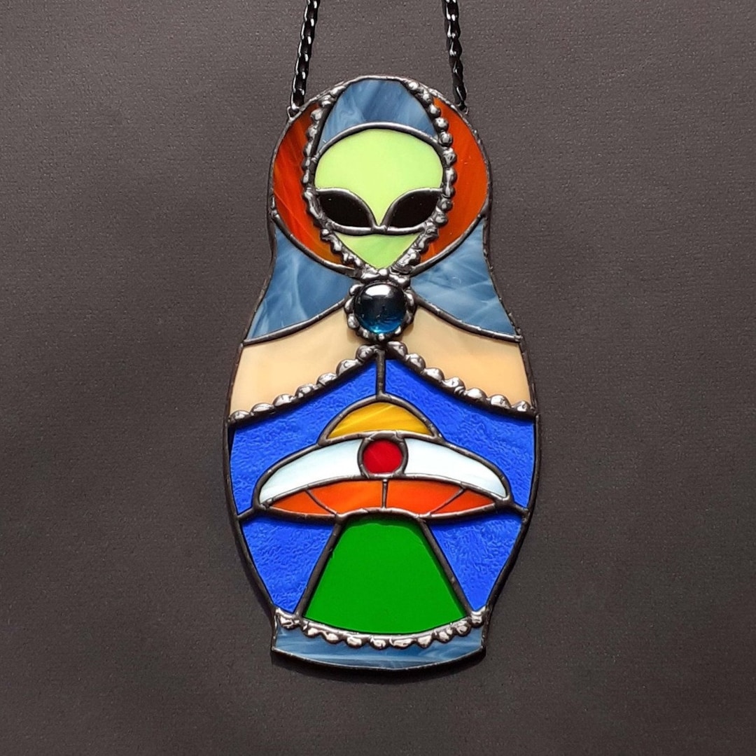 UFO Suncatcher, Ufo Stained Glass, Stained Glass Window Hangings ...
