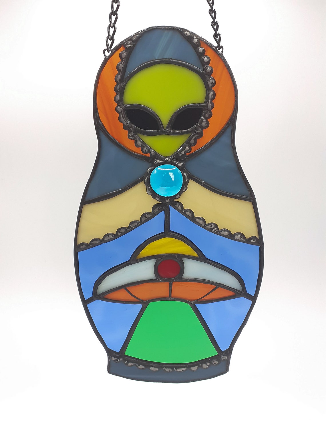 UFO Suncatcher Ufo Stained Glass Stained Glass Window - Etsy