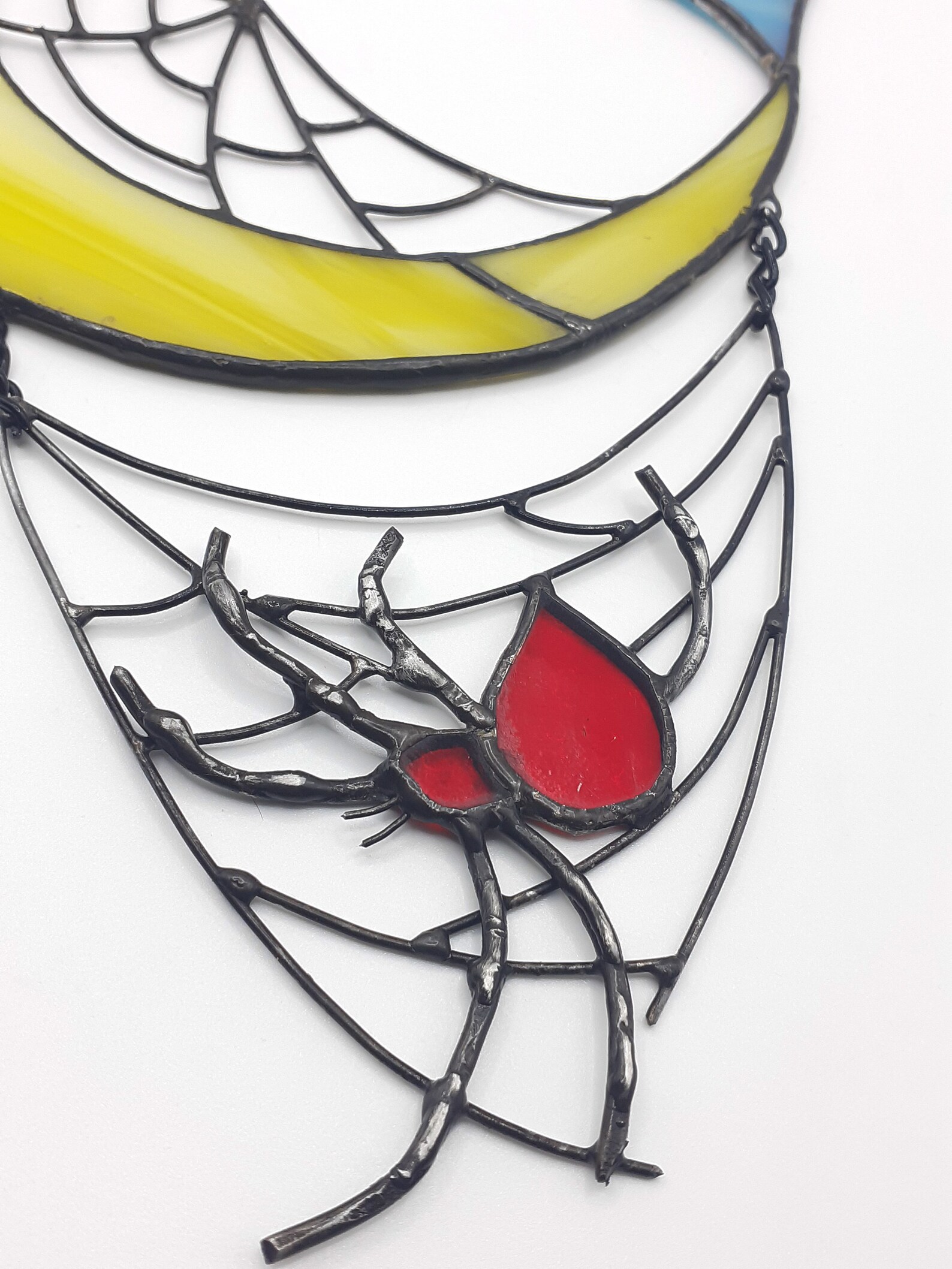 Gothic Stained Glass Spider Suncatcher Jumping Spider Web - Etsy