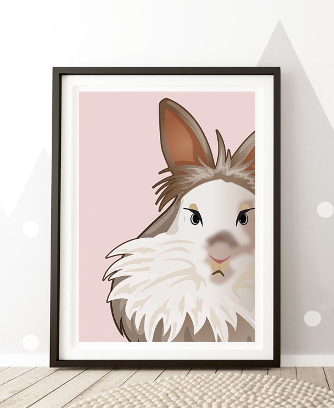 Bunny Poster, Cartoon Bunny Wall Art, Nursery Print, Kid Wall Art Decor ...