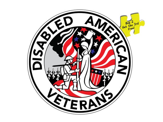 DAV Decal army navy air force marines Disabled American Veterans Bumper ...