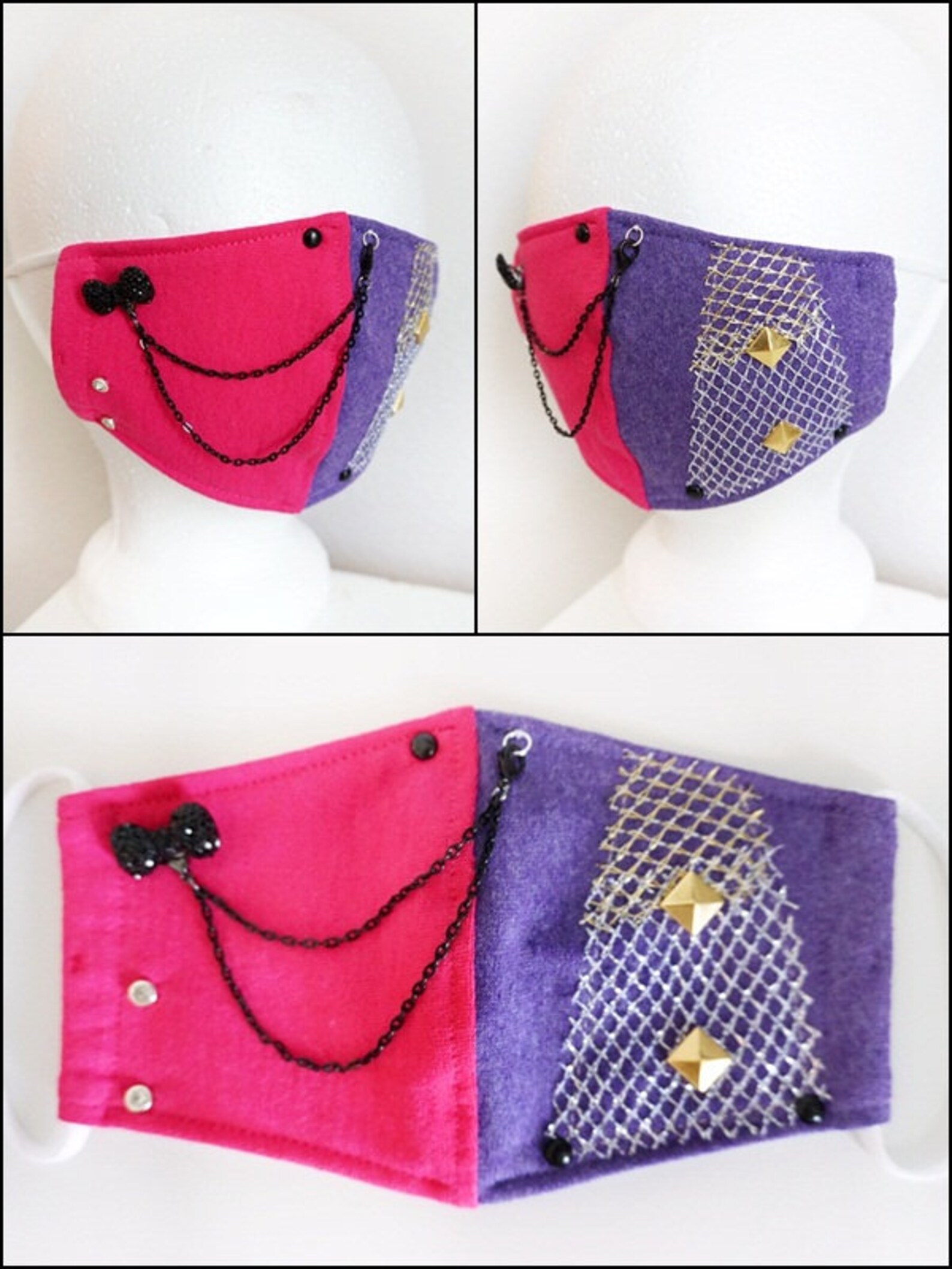 Goth Face Masks Punk Face Masks Gothic Face Masks Cyberpunk - Etsy