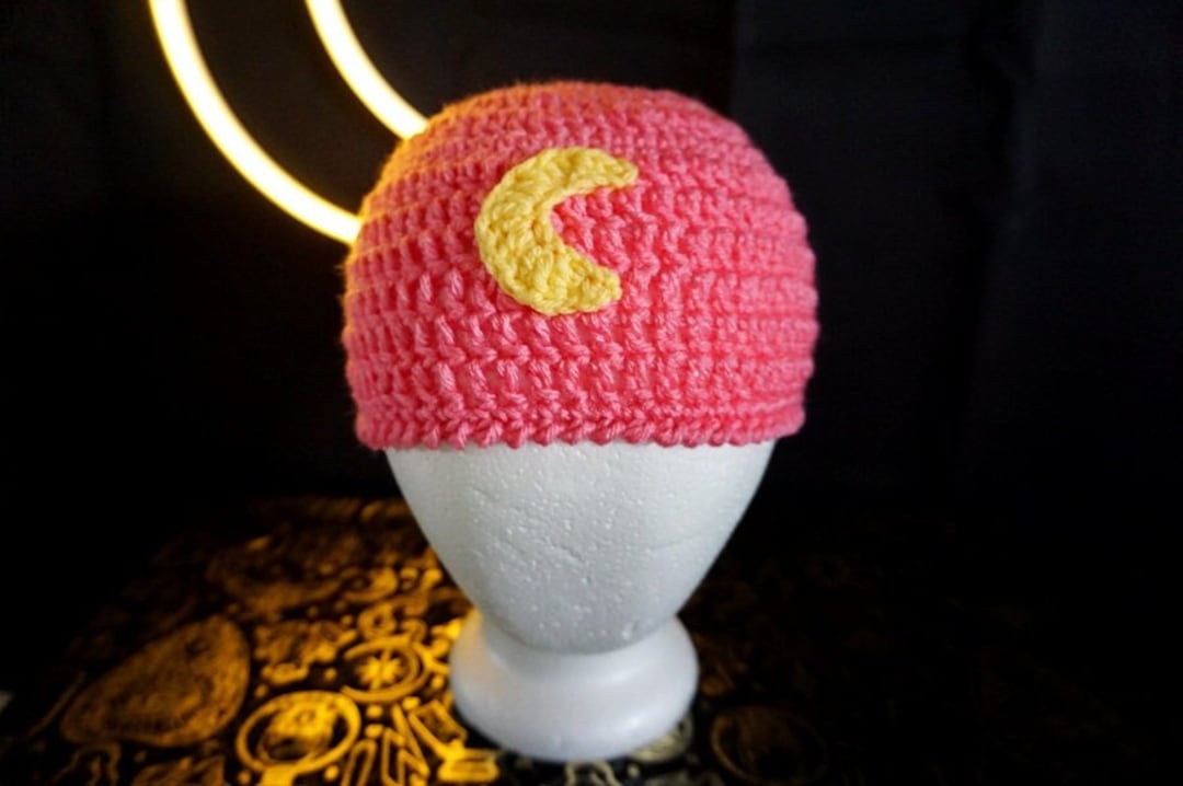 Crescent Moon Crochet Beanie Hat Moon Beanie Pink Beanie - Etsy