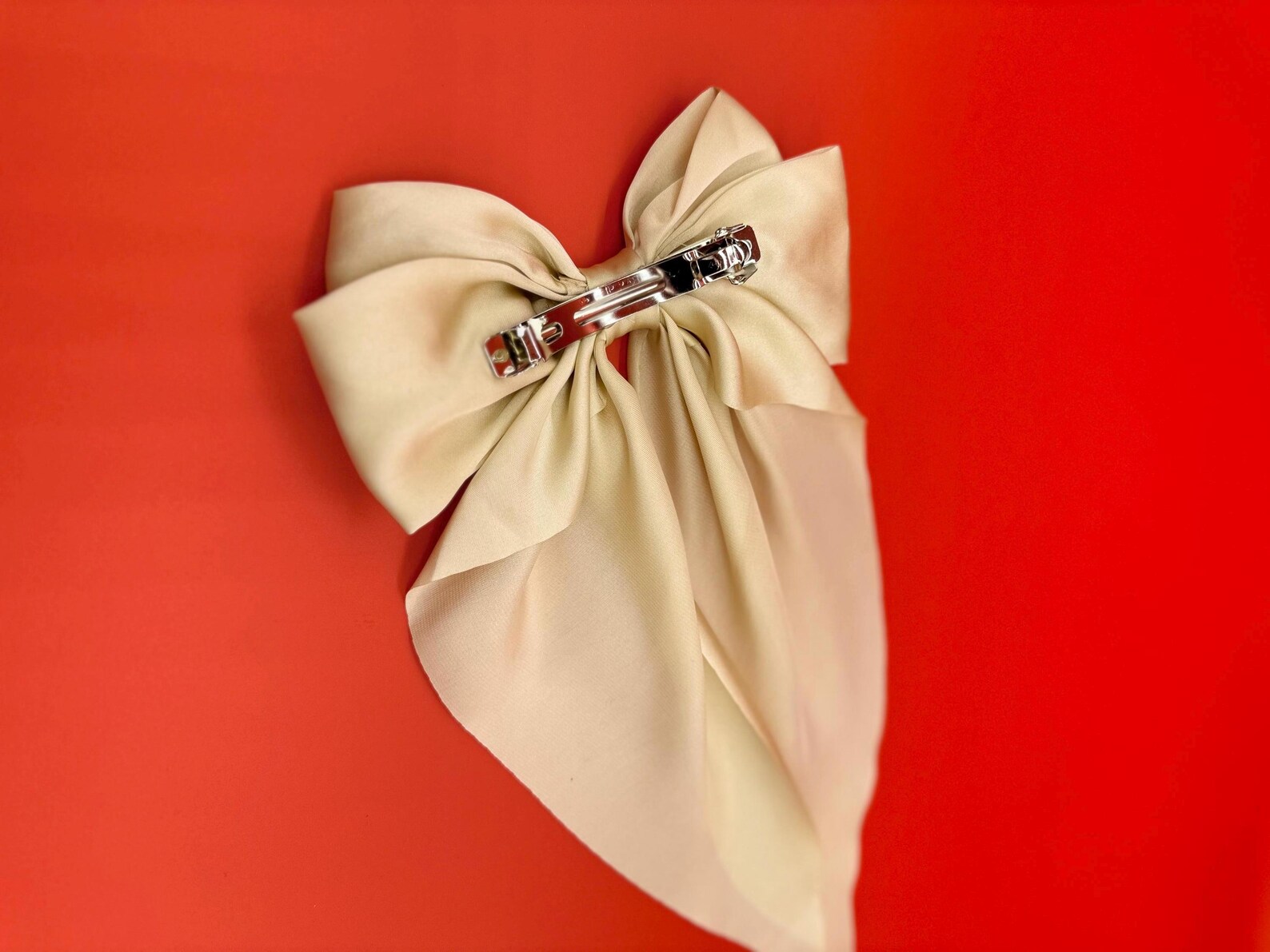 Satin Bow Hair Clip - 13cm - Etsy
