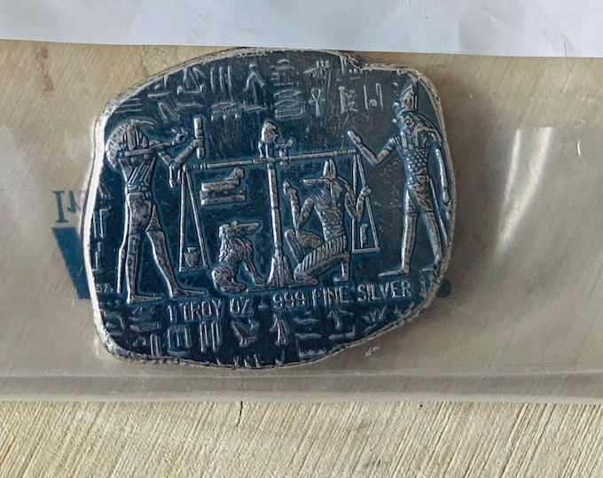 1 Oz Hand Poured Silver Relic Bar Anubis. - Etsy