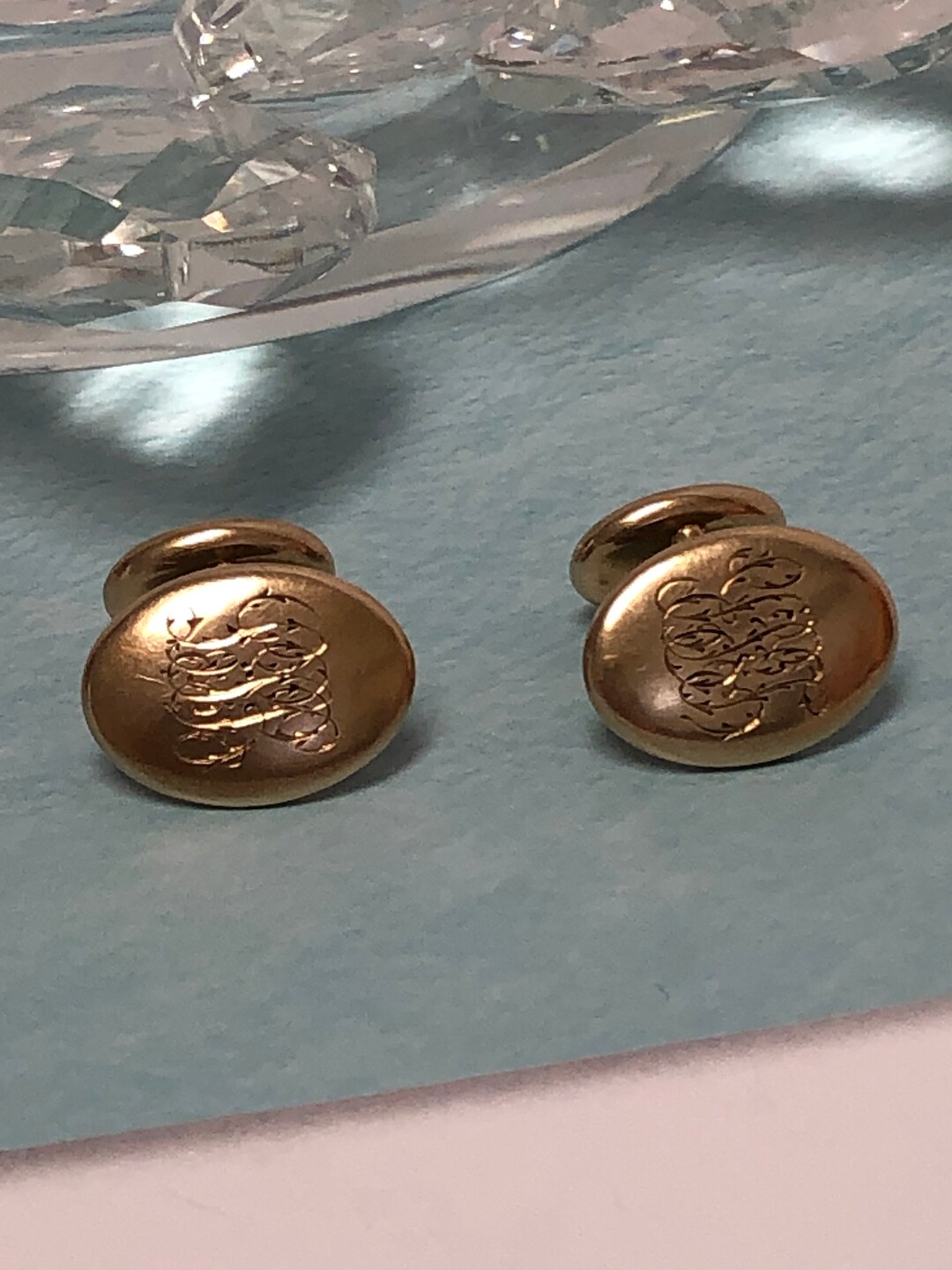 Vintage 14K Yellow Gold Monogrammed Cufflinks. - Etsy