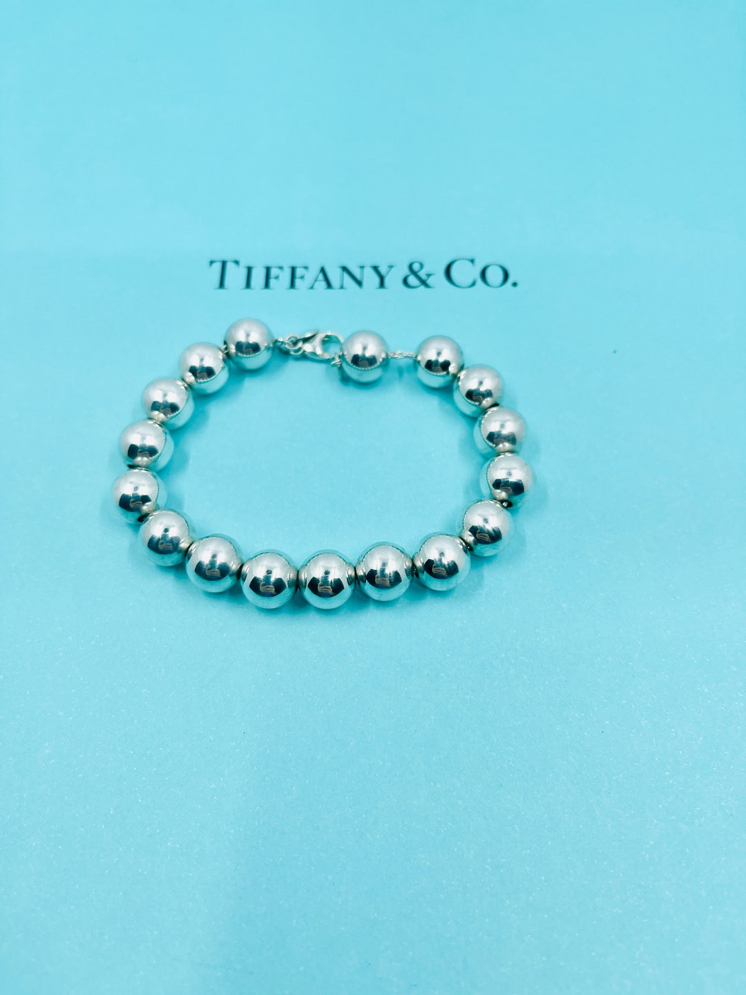 Tiffany&co Sterling Silver Ball Bracelet .10mm - Etsy