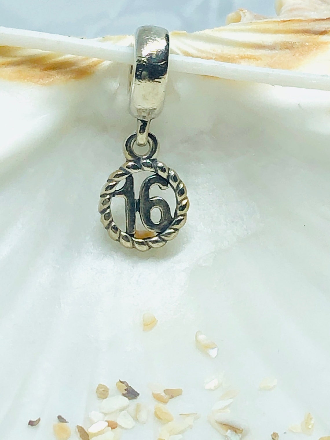 PANDORA Sweet Sixteen Dangle Silver Charm. - Etsy UK