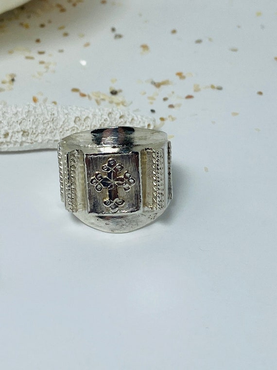 Vintage Sterling Silver Cross Men's Ring. | Etsy