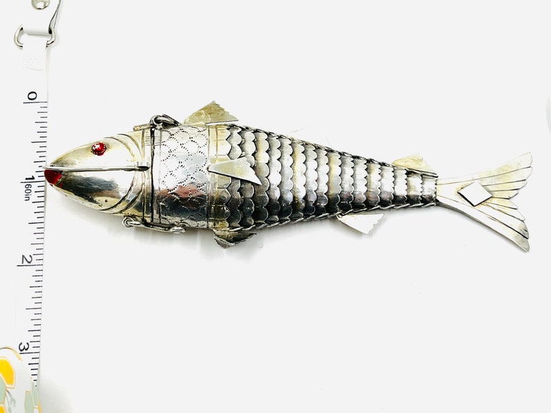 Antique Victorian Sterling Silver Articulated Fish Spice Box - Etsy