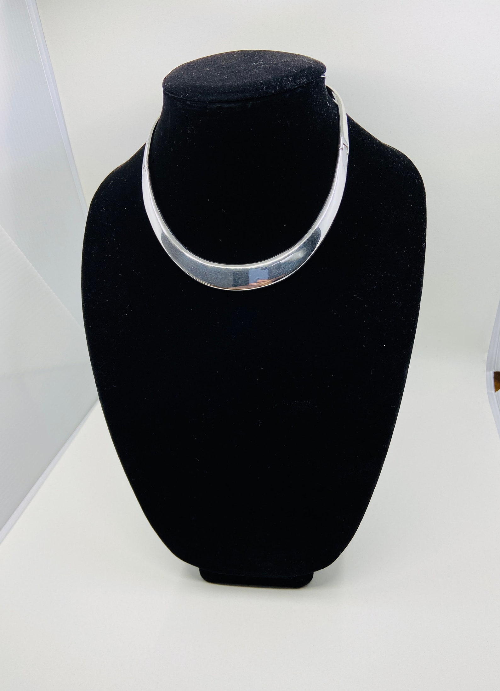 Vintage Sterling Silver Taxco Mexico Collar Choker Necklace Etsy