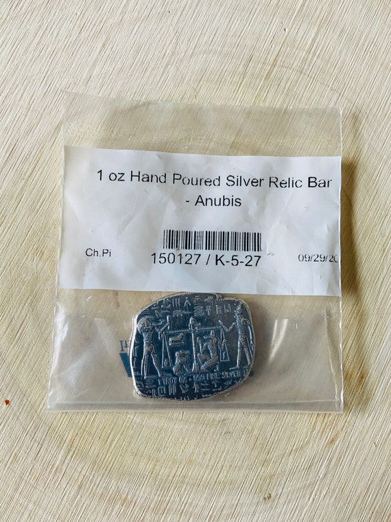 1 Oz Hand Poured Silver Relic Bar Anubis. | Etsy