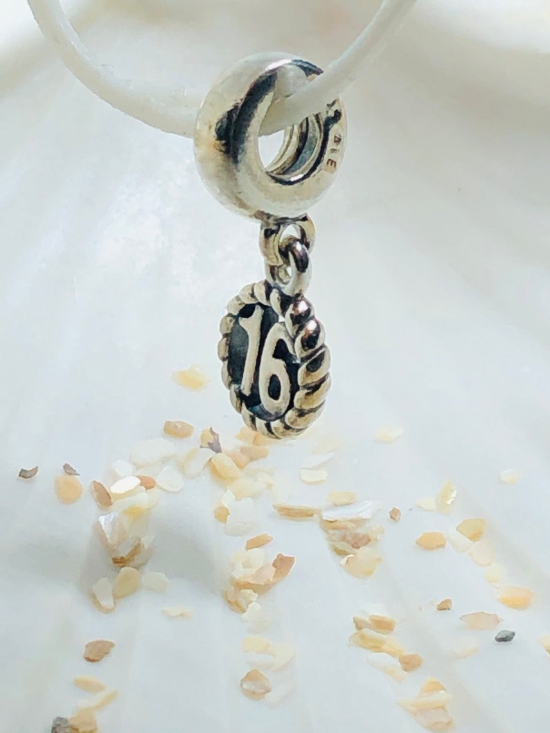 PANDORA Sweet Sixteen Dangle Silver Charm. - Etsy UK