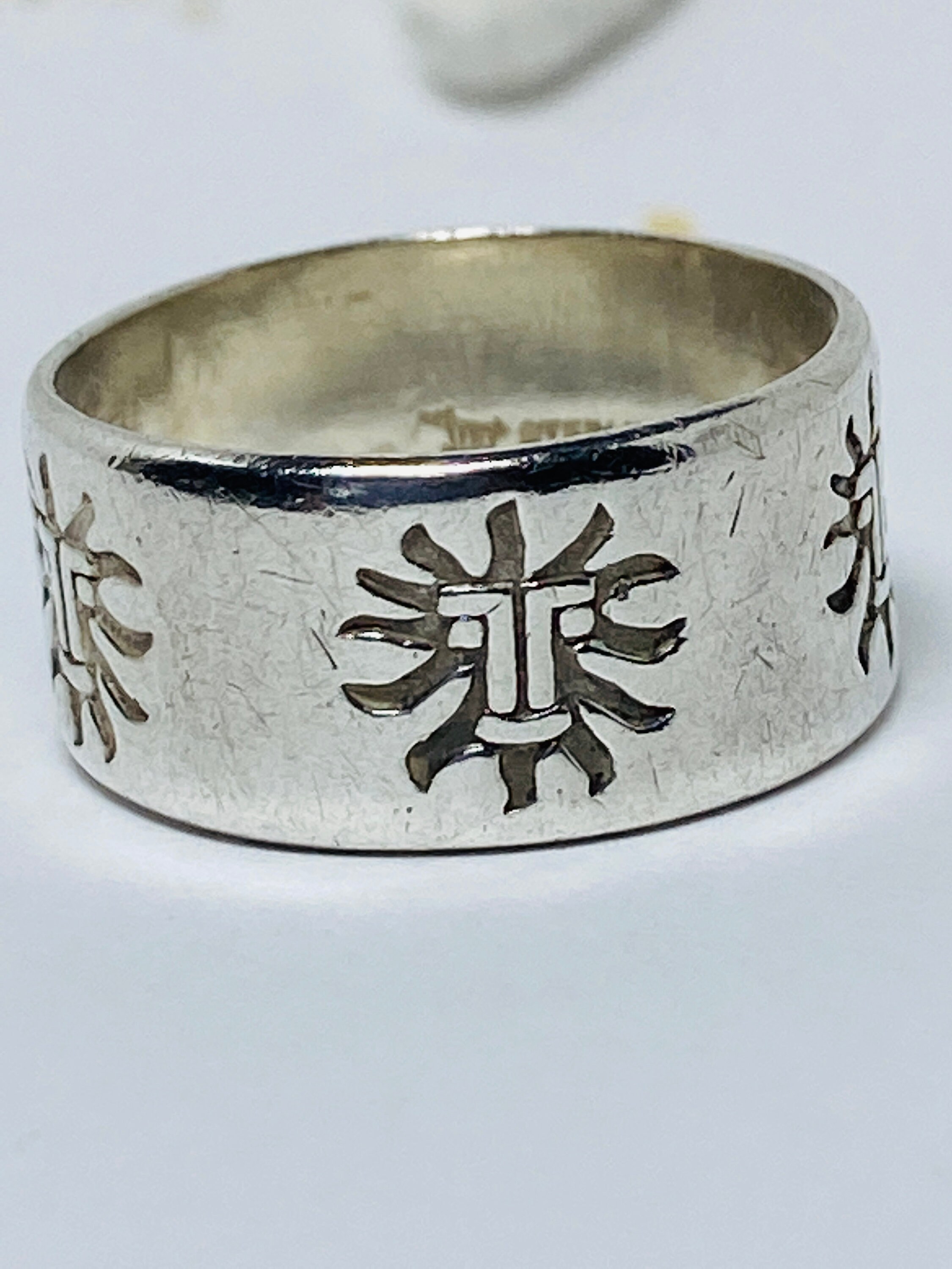 Vintage Sterling Silver Aztec Sun Band Ring. - Etsy