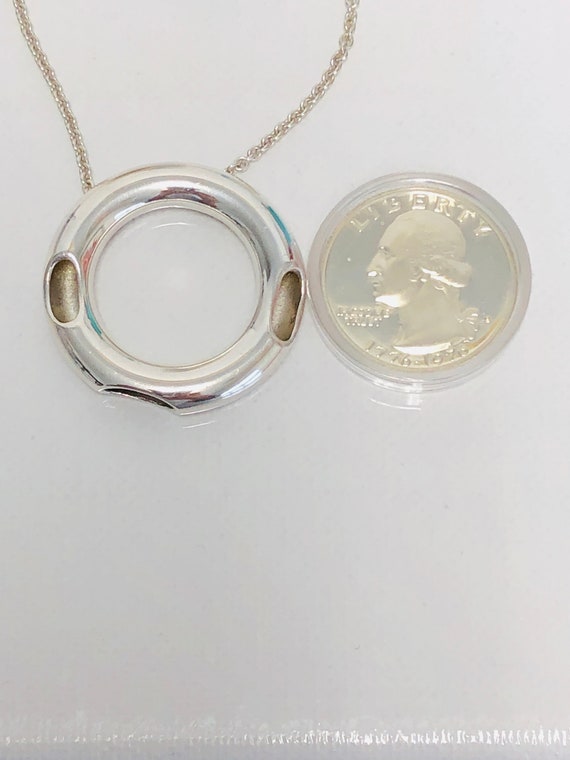 Authentic TIFFANY&Co Circle Sterling Silver Pendan… - Gem