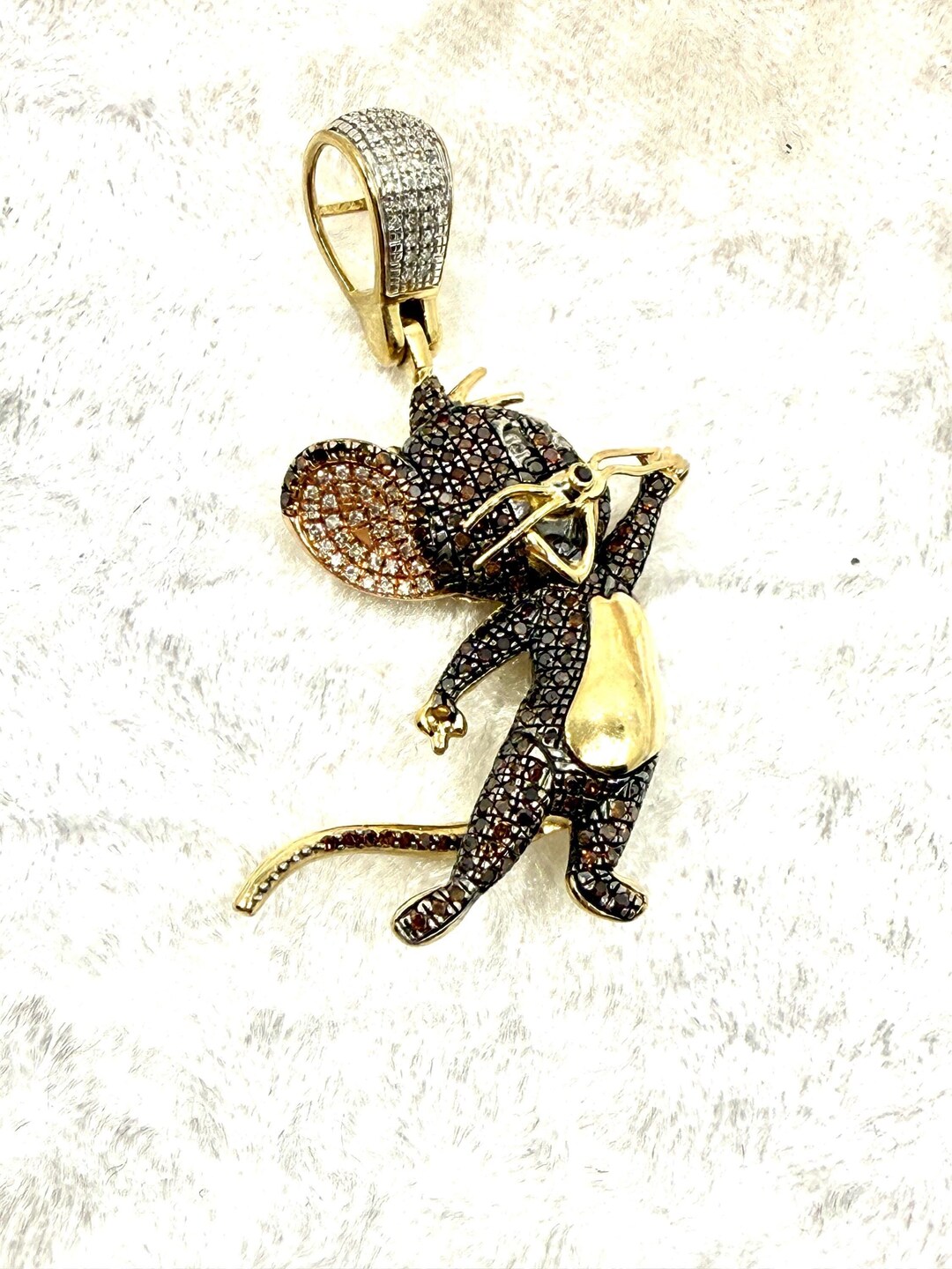 Vintage 10K Gold & Diamond Jerry Pendant. - Etsy