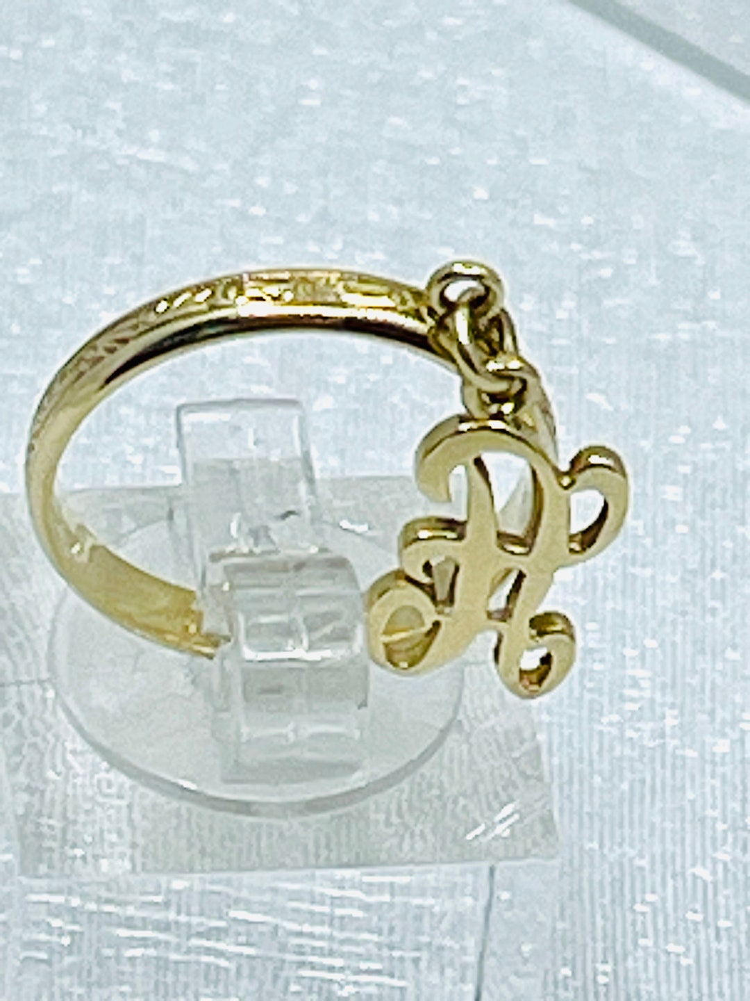 Vintage 14K Yellow Gold Logo Charm Ring A. - Etsy