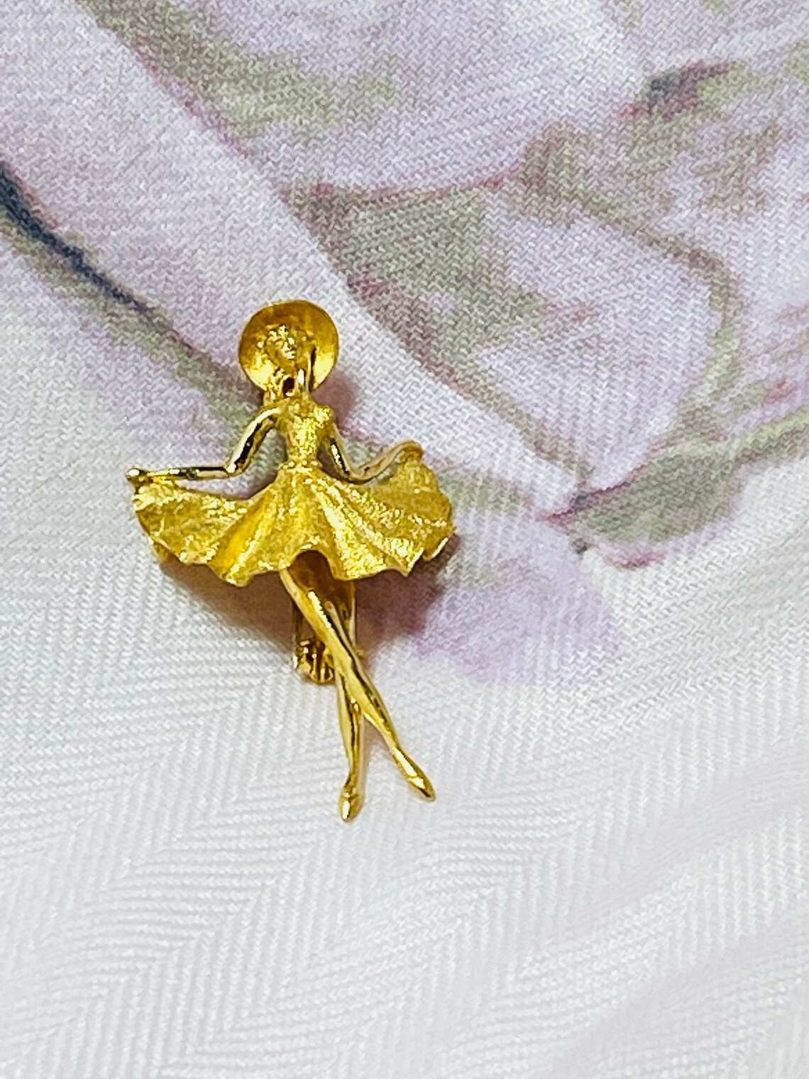 Vintage 18K Solid Gold Ballerina Pin Brooch. - Etsy