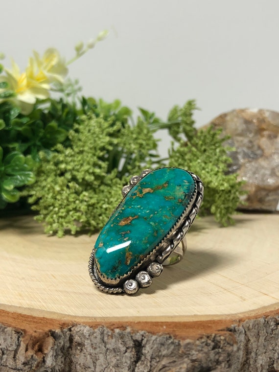 Sterling Silver Navajo Stone Ring - Gem