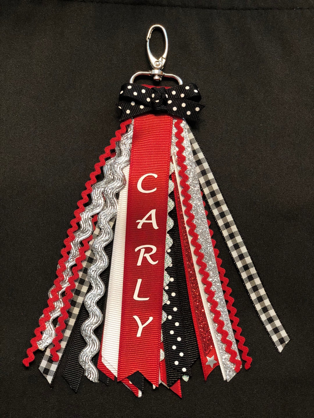 Red, White, and Black Bag Zipper Charm/softball Bag Tag/cheer Zipper ...