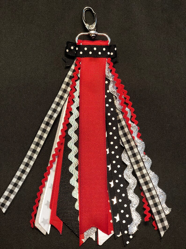 Red, White, and Black Bag Zipper Charm/softball Bag Tag/cheer Zipper ...