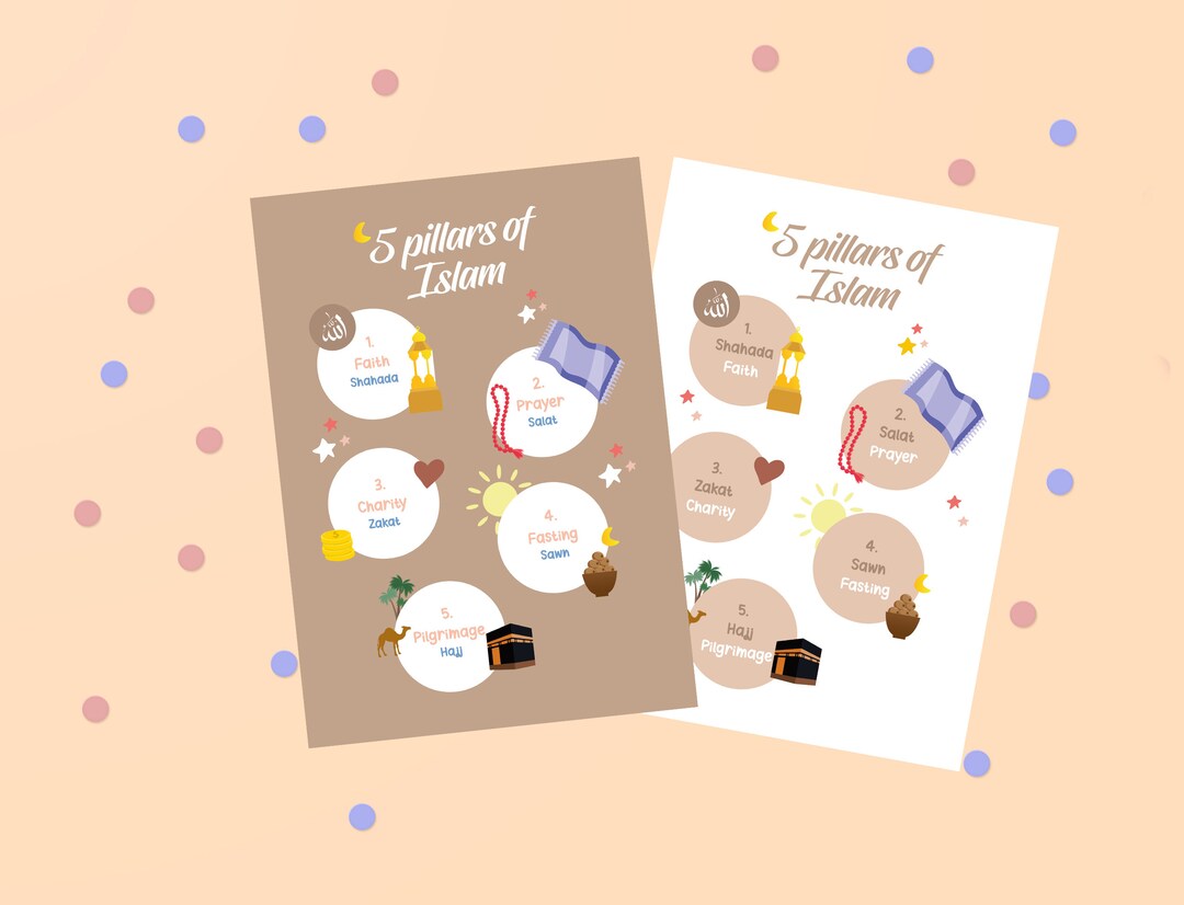 5 Pillars of Islam Wall Art Printable | Islamic Kids Poster |muslim ...