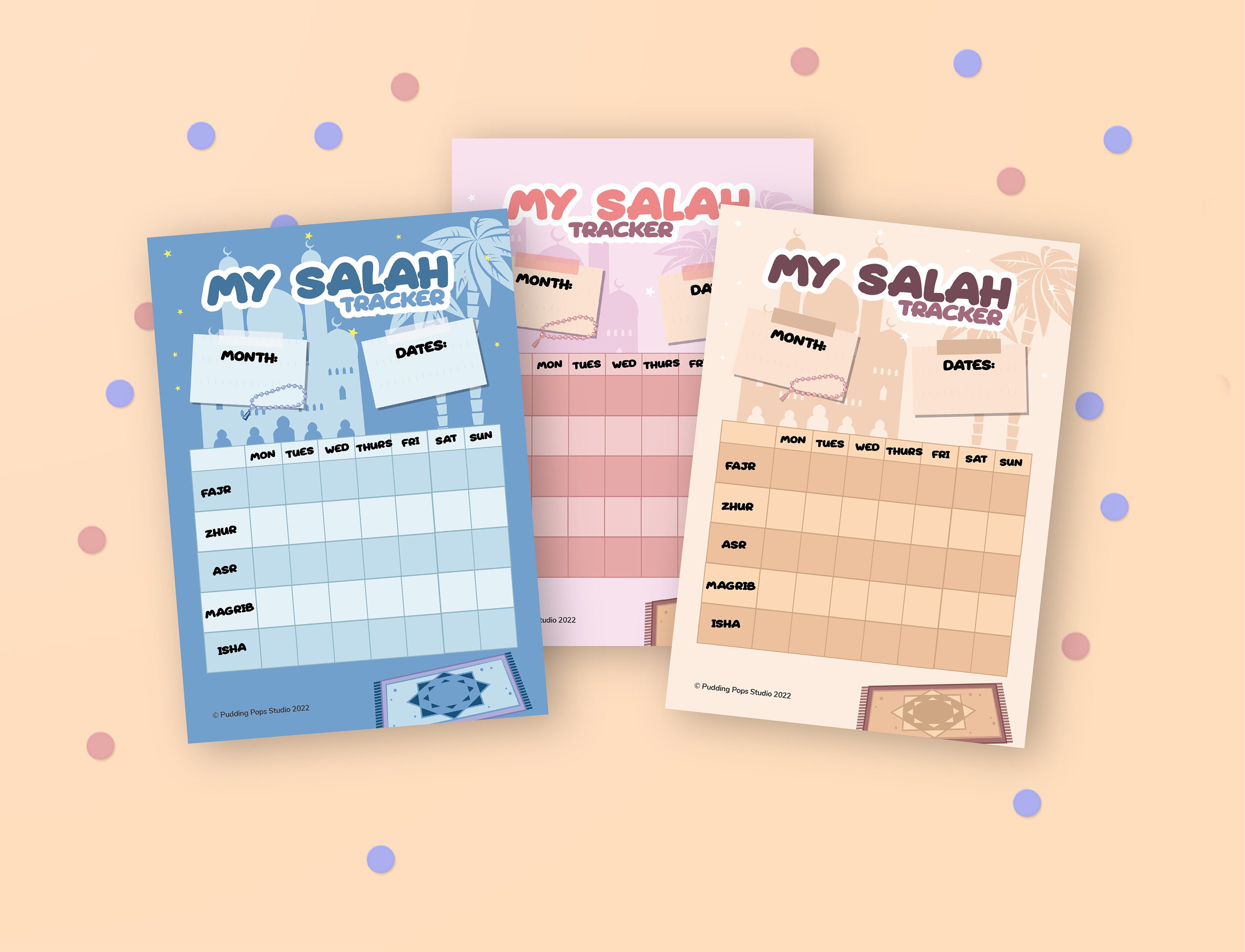 Prayer "salah" "namaz" Tracker | Salah Chart | Wipeable Namaz Chart ...