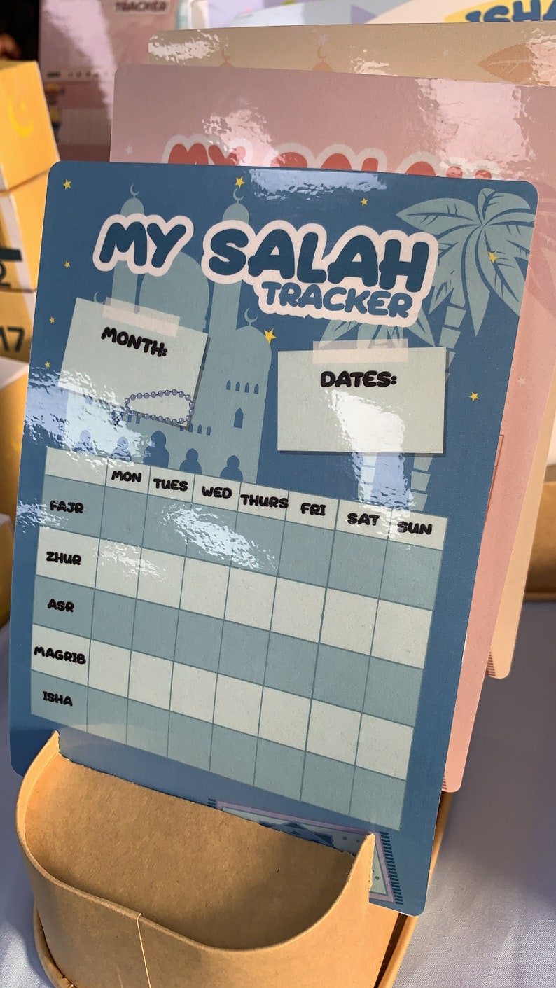 Prayer "salah" "namaz" Tracker | Salah Chart | Wipeable Namaz Chart ...