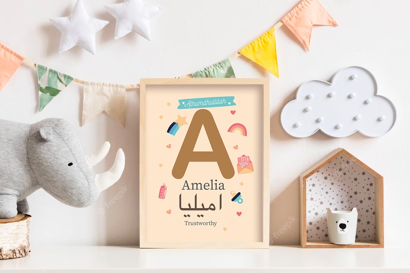 Personalised Islamic Print | Islamic Name Print | Muslim Baby | Islamic ...
