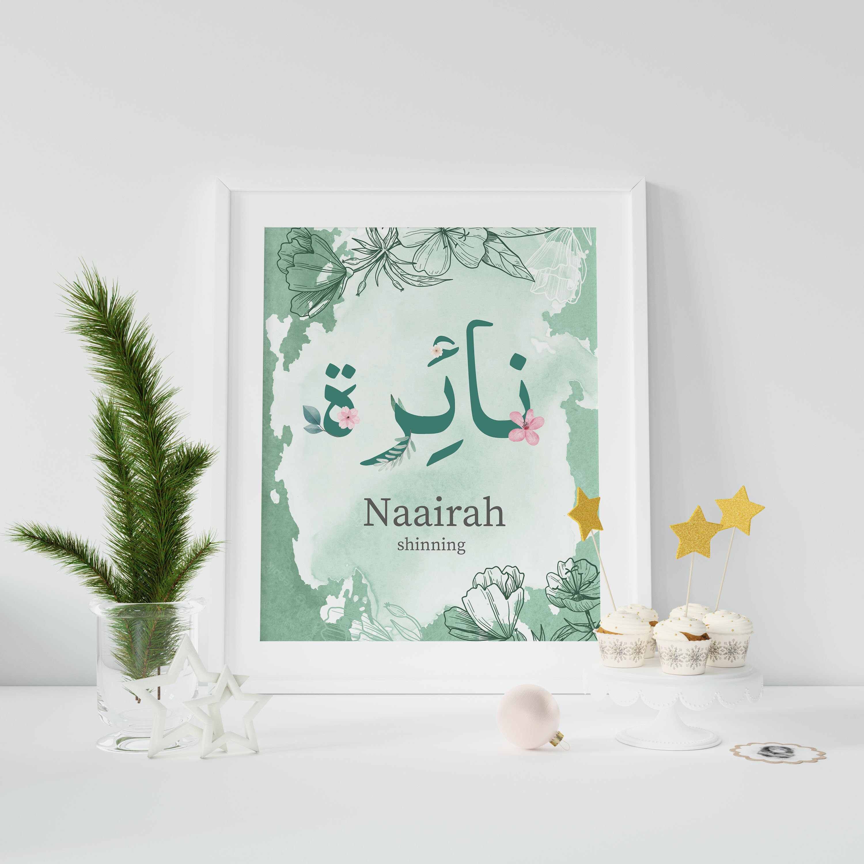 Personalised Arabic Print Islamic Name Frame Islamic Baby Frame Arabic ...