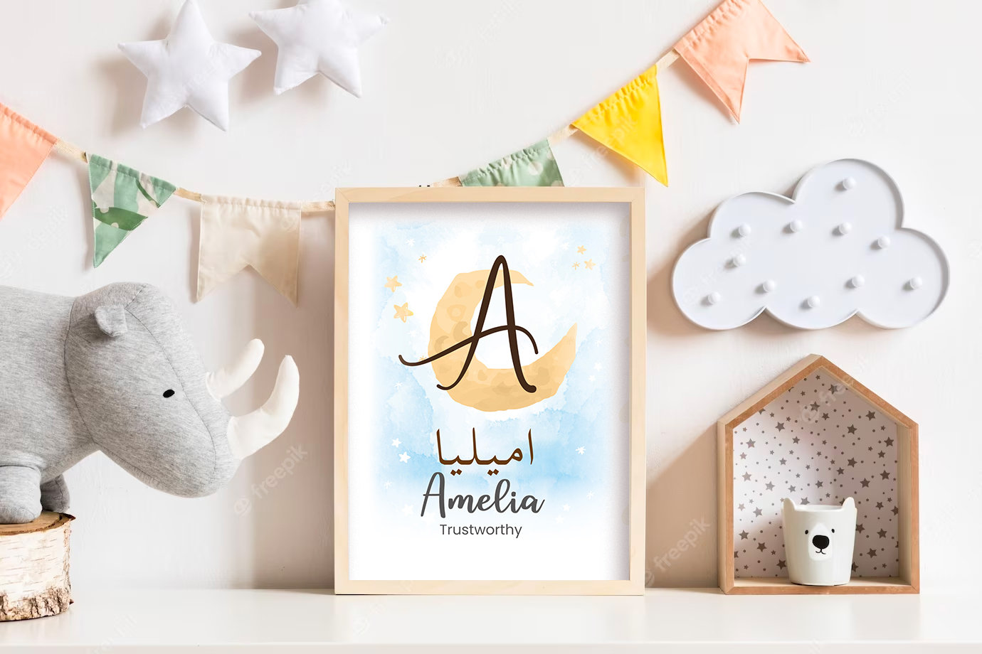 Personalised Islamic Print | Islamic Name Print | Muslim Baby | Islamic ...