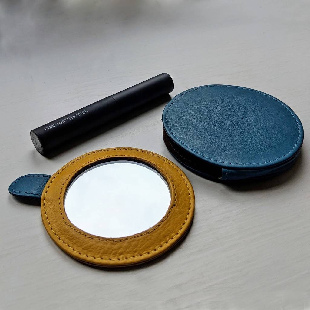 Leather Compact Mirror With Personalisation - Etsy