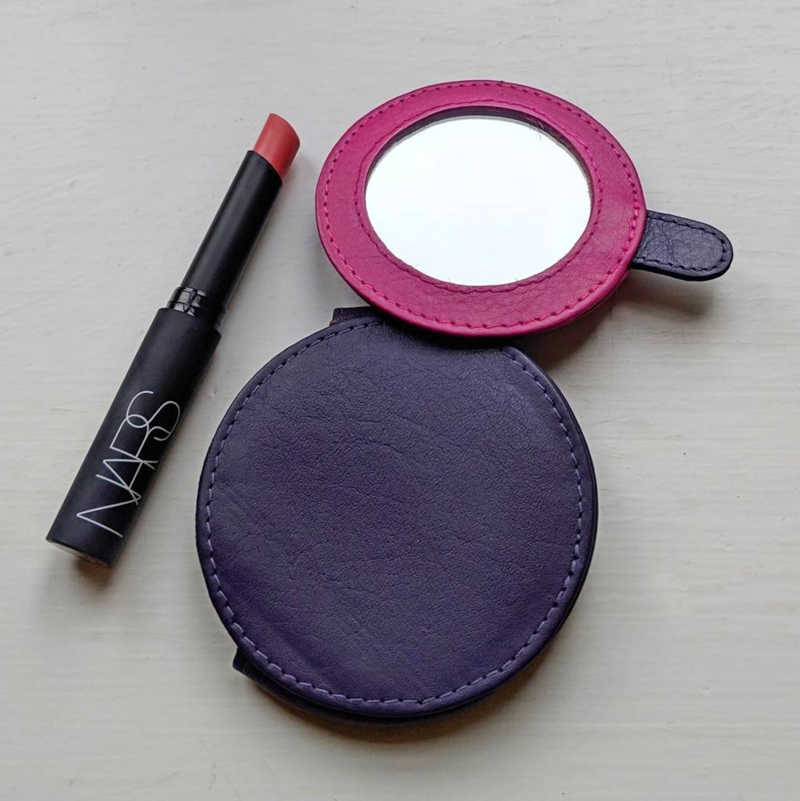 Leather Compact Mirror With Personalisation - Etsy