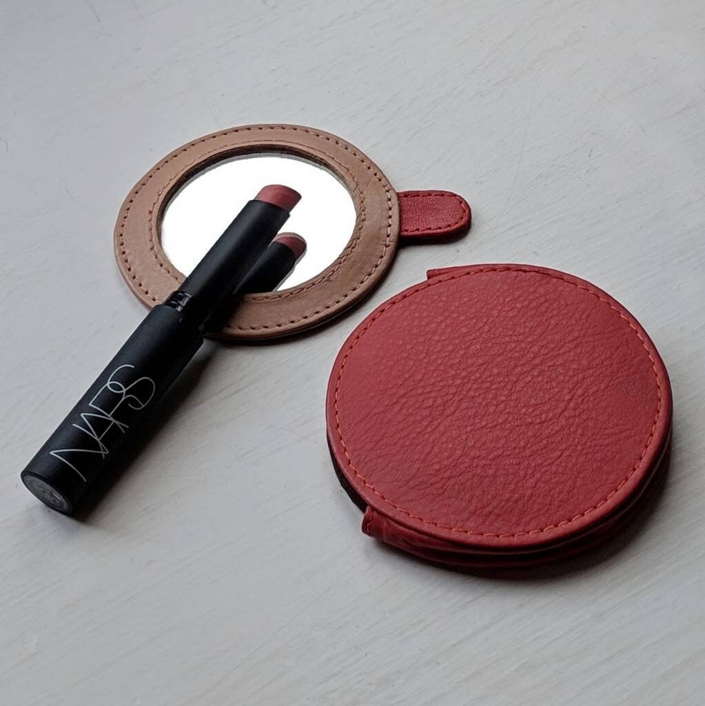 Leather Compact Mirror With Personalisation - Etsy