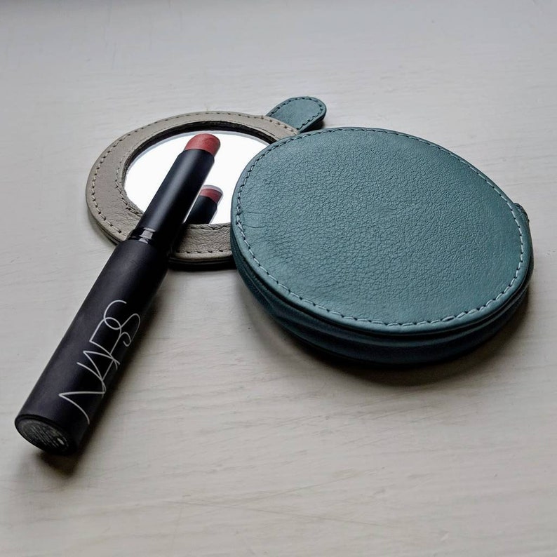 Leather Compact Mirror With Personalisation - Etsy