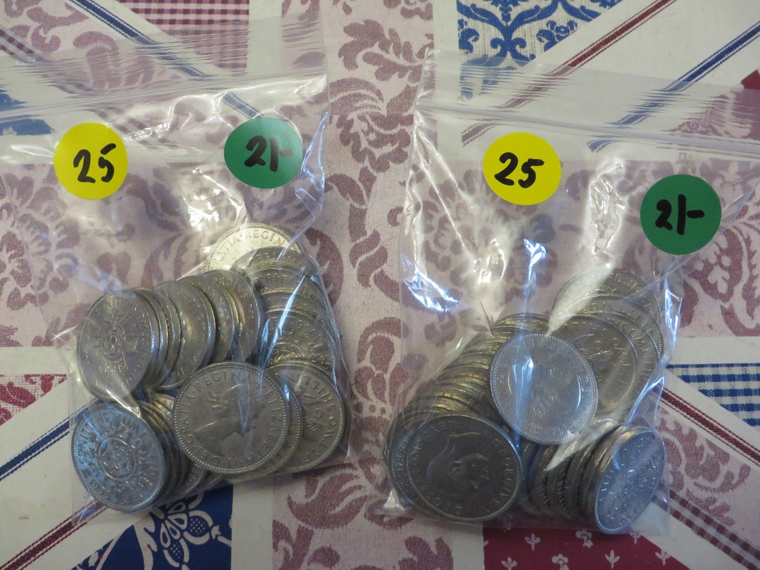 50 Mixed Year SHINY FLORINS Known as a Two Bob Bit - Etsy