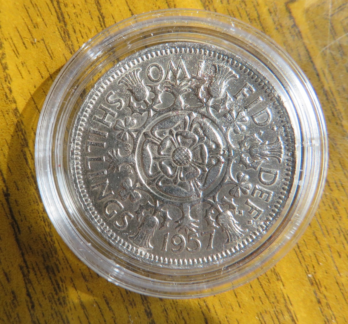 1957 Old British 2/- Florin - Known as a " Two Bob Bit" in a Capsule - Etsy